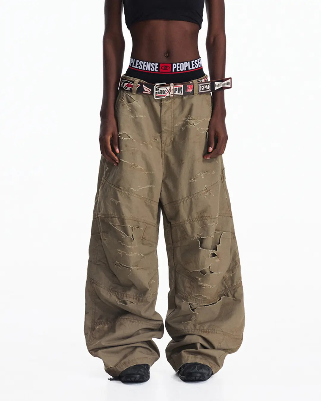 Peoplesense Distressed Checkered Utility Pants – peoplesense