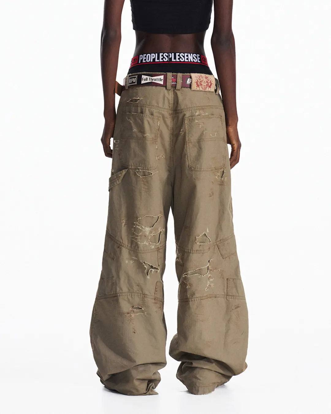 Peoplesense Distressed Checkered Utility Pants – peoplesense